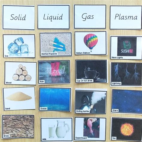 Solid Liquid Gas Plasma States Of Matter Sorting Activities