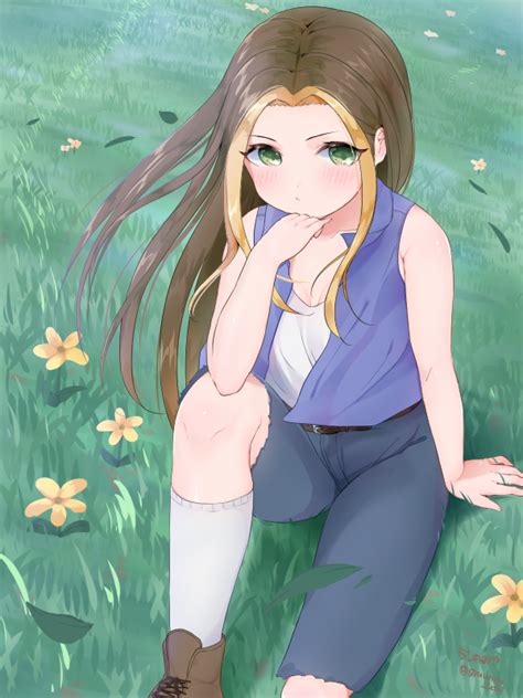 The Big Imageboard Tbib 1girl Arm At Side Arm Support Belt Blonde