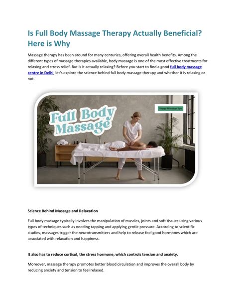 Ppt Is Full Body Massage Therapy Actually Beneficial Here Is Why