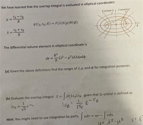 Solved We Have Learned That The Overlap Integral Is