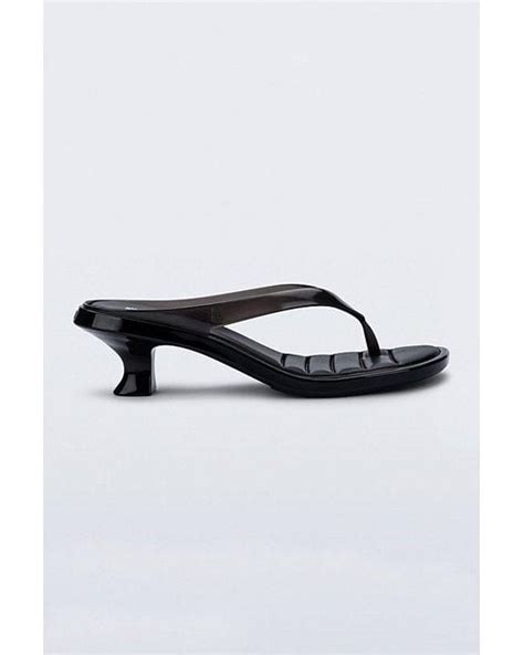 Melissa Jelly Flip Flop Kitten Heel In Black Lyst