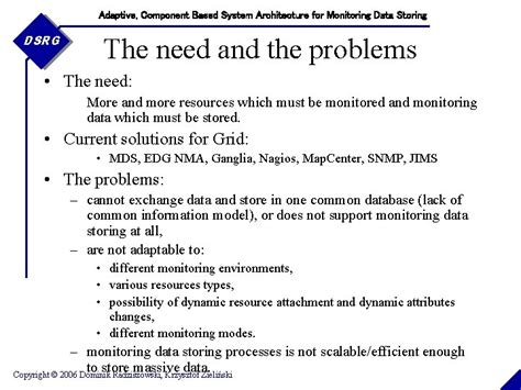 Adaptive Component Based System Architecture For Monitoring Data