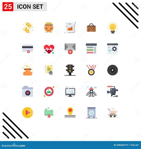 User Interface Pack Of 25 Basic Flat Colors Of Bulb Gym Pot Equipment Chart Stock Vector