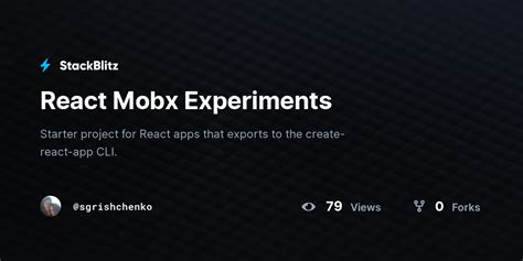 React Mobx Experiments Stackblitz