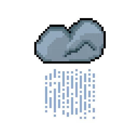 Rain Cloud Pixel Art Style 21195092 Vector Art At Vecteezy