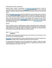 Declining Balance Method Of Depreciation Docx Declining Balance Method Of Depreciation