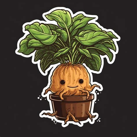 Premium Photo Mandrake Magic A Whimsical Handdrawn Sticker Set