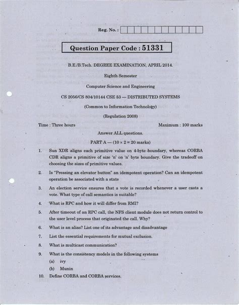 Cse Notes Semester 8 Question Papers It