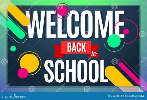 Welcome Back To School Vector Banner Stock Vector Illustration Of