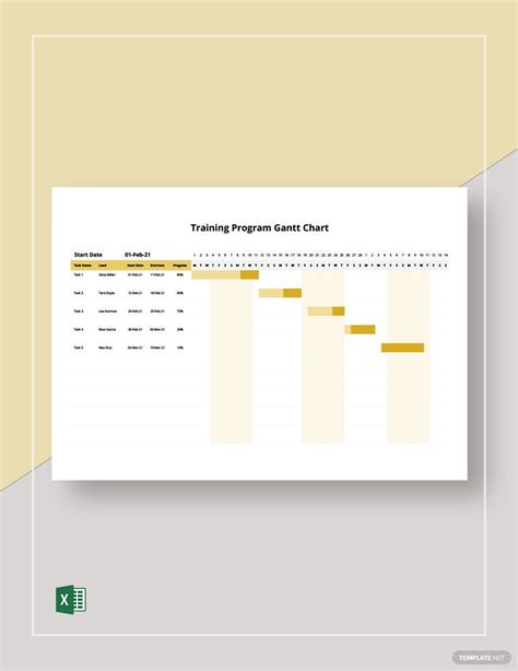 Training Program Gantt Chart Template In Excel Download