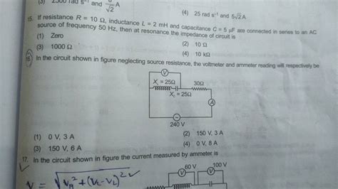 If Resistance R 10Ω Inductance L 2mh And Capacitance C 5muf Are Connecte