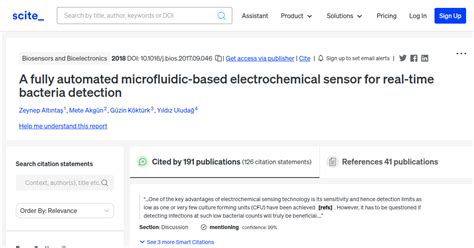 Citation Report A Fully Automated Microfluidic Based Electrochemical