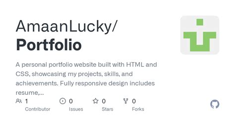 Portfolioportfoliohtml At Main · Amaanluckyportfolio · Github