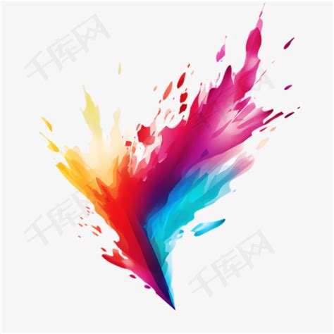 色彩四溅元素立体免抠图案素材图片免费下载 千库网