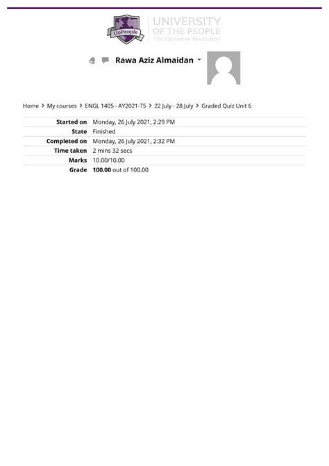 Graded Quiz Unit 6 Attempt Review Started On Monday 26 July 2021 2 29 Pm State Finished