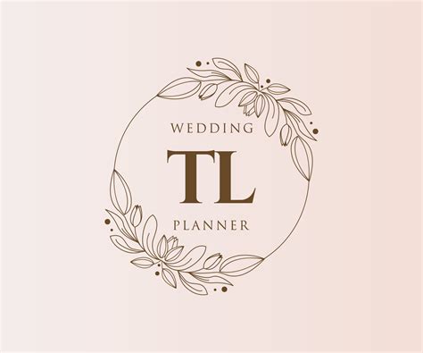 Tl Initials Letter Wedding Monogram Logos Collection Hand Drawn Modern