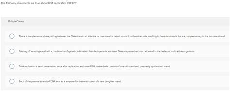 Solved The Following Statements Are True About Dna