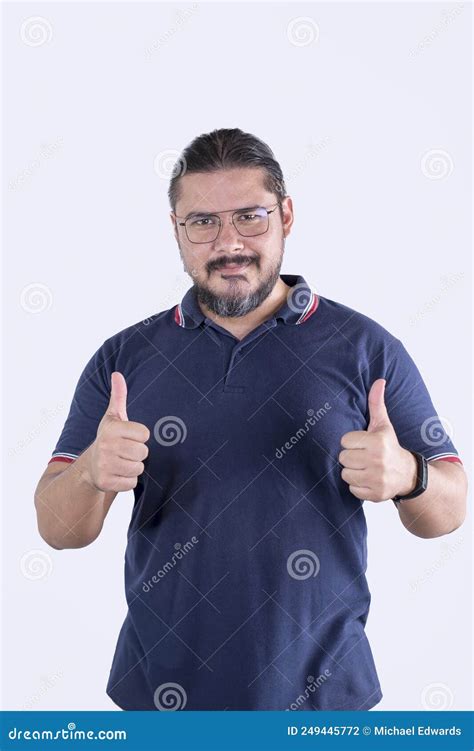 A Smart Guy Making A Double Hands Up Sign An Intellectual And Educated Man Reassuring Someone