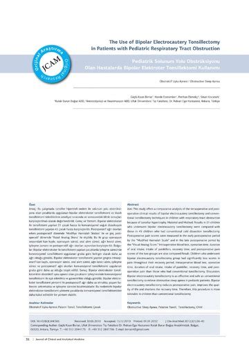 The Use Of Bipolar Electrocautery Tonsillectomy In Patients With