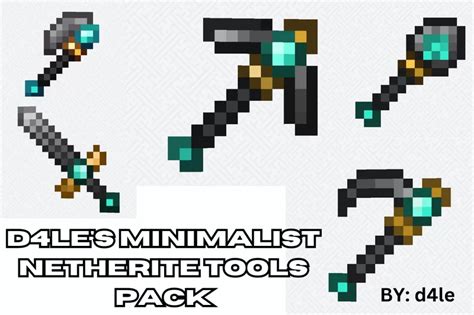 D4les Minimalist Netherite Tools And Weapon Minecraft Texture Pack