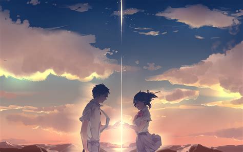 Kimi No Na Wa Your Name Anime Boys Sky Anime Girls Outdoors