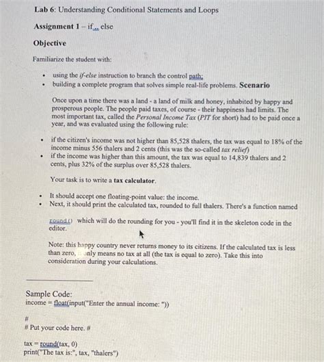 Solved Lab 6 Understanding Conditional Statements And Loops