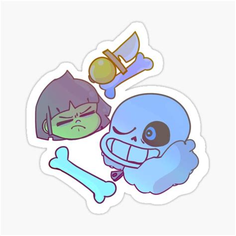 Sans And Frisk Sticker For Sale By Hazmezs Redbubble