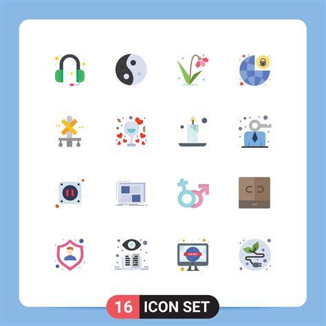 User Interface Pack Of 16 Basic Flat Colors Of Cross Padlock Women Lock