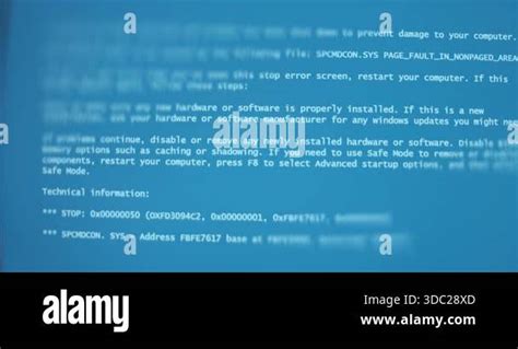 Blue Screen Of Death Error From An Operating System Stock Video