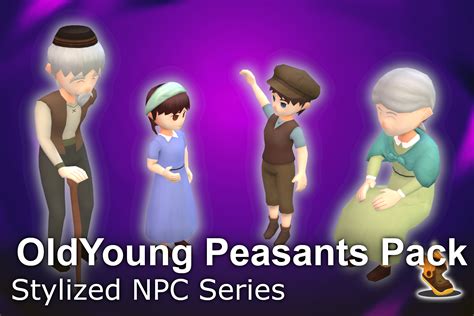 Stylized Npc Oldyoung Peasants Pack Gamedev Market