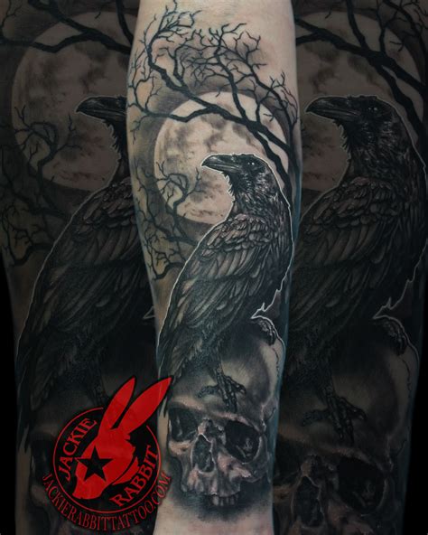 Skull And Crow Tattoo Design Symbolism Style And Meaning