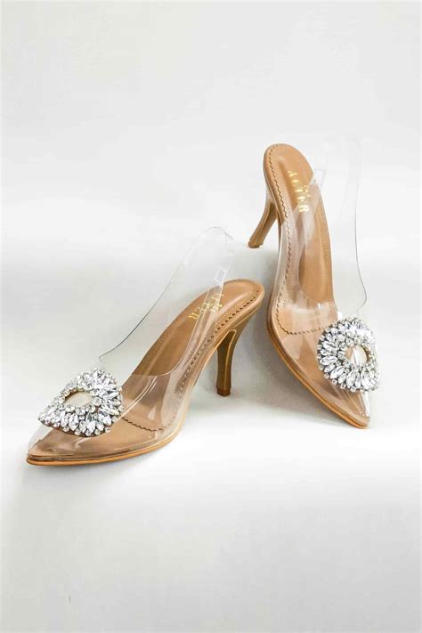 Buy Beige Stones Embellished Julia Stiletto Heels By The Alter Online