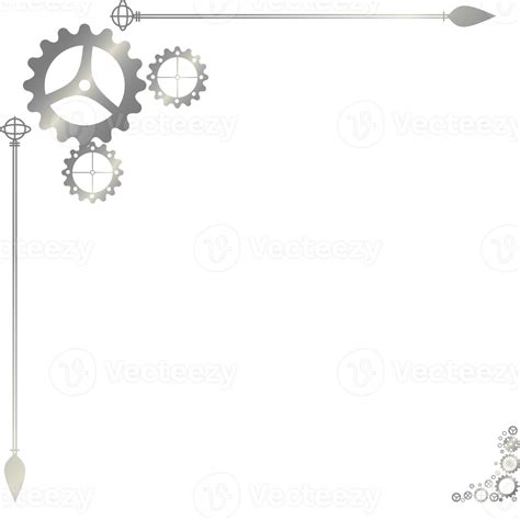 Steampunk Border Design With Copper Pipes And Clockwork Accents For A