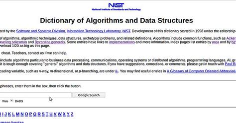 How To Use The Dictionary Of Algorithms And Data Structures Album On