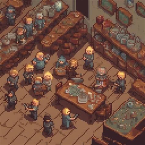 Pixel Art Classroom Scene With Diverse Students Premium Ai Generated
