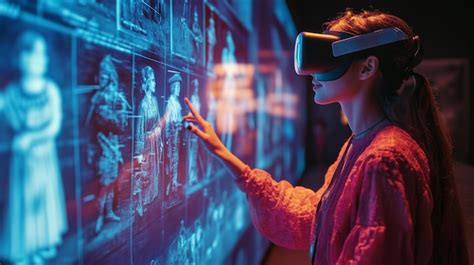 Aienhanced Holographic Museum Tours Visitors Interacting With Holographic Exhibits Enhanced By