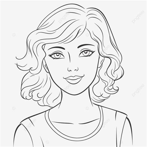 Gambar Gadis Menggambar Untuk Mewarnai Sketsa Garis Besar Vektor