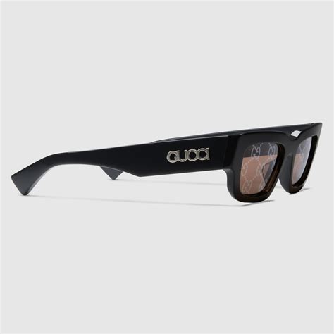 Rectangular Frame Sunglasses In Black Gucci® Us