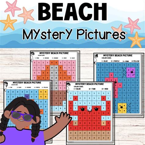 Beach Mystery Pictures Color By Number And Addition End Of Year