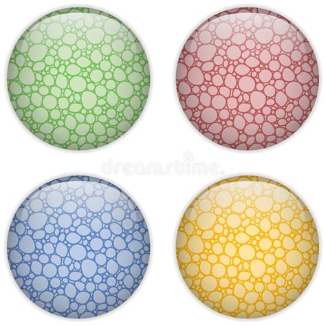 Glass Circle Button Colorful Bubbles Stock Vector Illustration Of
