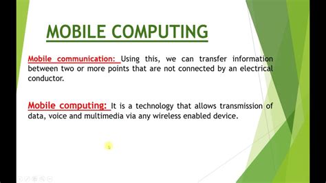 Mobilecomputing Application And Characteristics Of Mobile Computing In