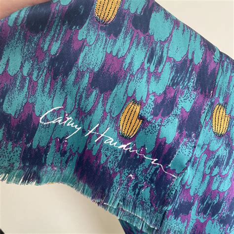 Vintage Designer Cathy Hardwick Silk Scarf Silk Depop