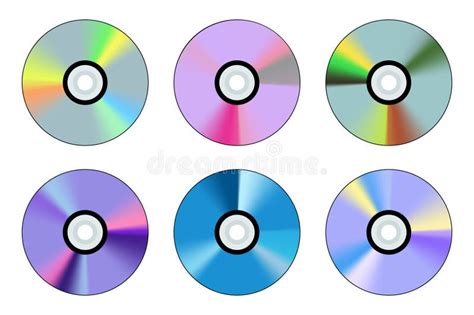 Six Colorful Compact Discs Showing Data Storing Concept Stock