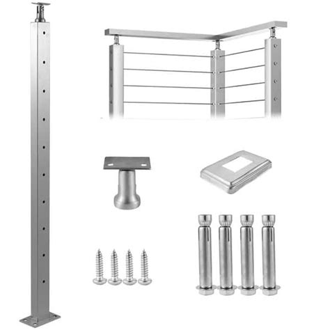 Tuspuzz Cable Railing Post Level Deck Stair Post With Mounting Bracket