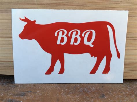 Cow Bbq Silhouette Decal Etsy