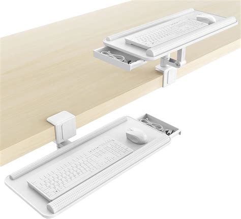 Tiltandheight Adjustable Keyboard Tray Under Deskandabove Desk Klearlook 2 In 1 Pu Leather Sit