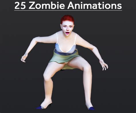 artstation 25 zombie animations game assets