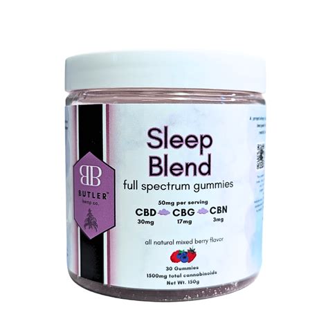 All Natural Sleep Blend Gummies Butler Hemp Co
