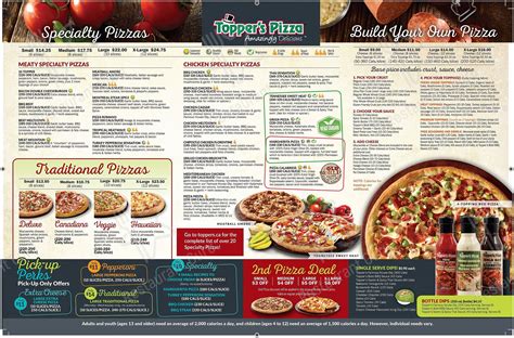 Menu At Toppers Pizza Garson Pizzeria Sudbury Falconbridge Hwy