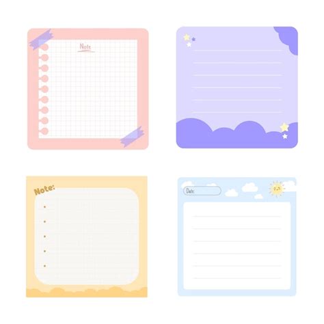 Premium Vector Cute Scrapbook Notes And Cards Set Cute Hand Drawn